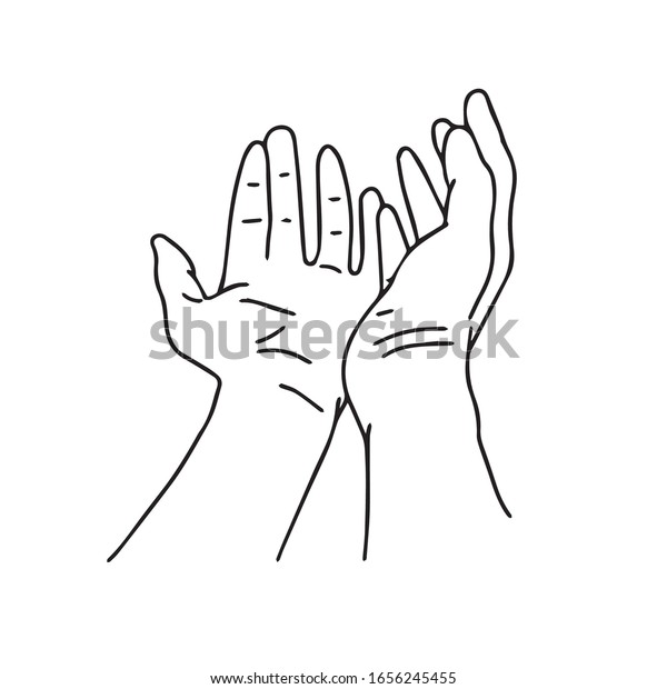 Open Hand Pose Illustration Vector Hand Stock Vector (Royalty Free ...