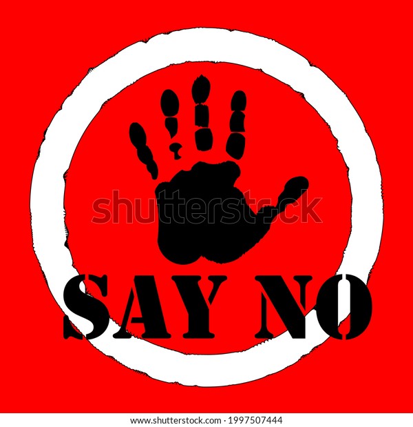 Open Hand Say No Sign Multi Stock Vector (Royalty Free) 1997507444 ...