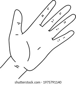 Open Hand Showing Vector Outline Useful Stock Vector (Royalty Free ...