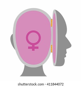 Open Head Female Symbol Vector Illustration Stock Vector (Royalty Free ...