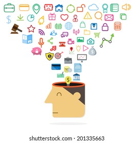Open Head Idea Application Concept Vector Stock Vector (Royalty Free ...