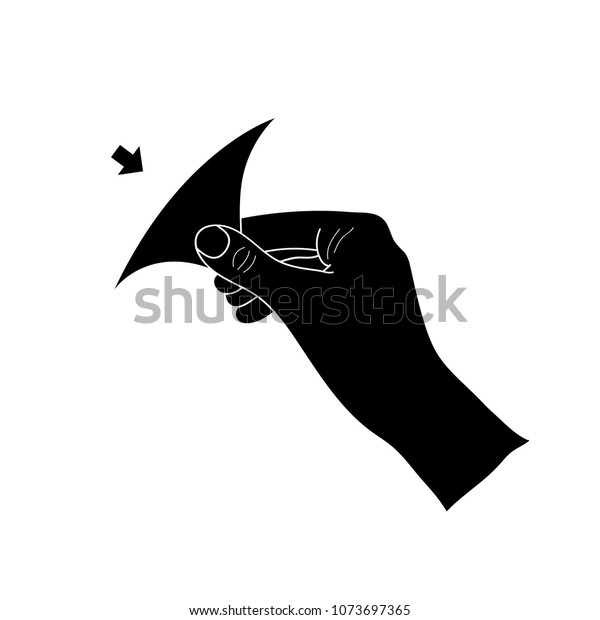 Open Here Black Icon Hand Removing Stock Vector (Royalty Free) 1073697365