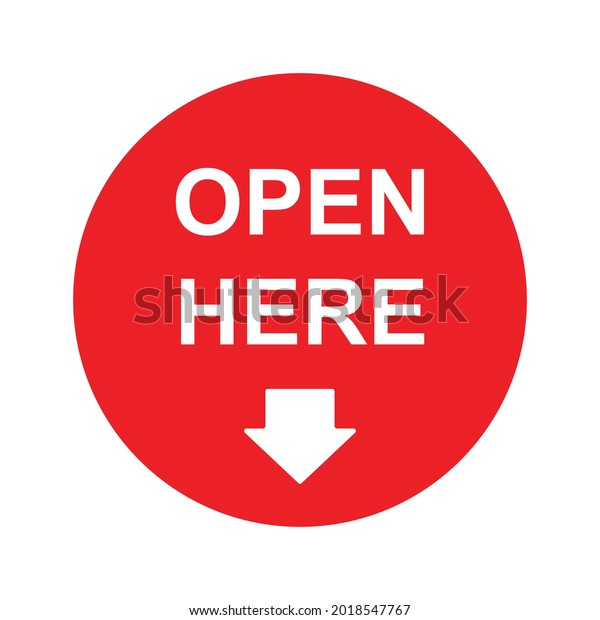Open Here Label Product Icon Vector Stock Vector (Royalty Free ...