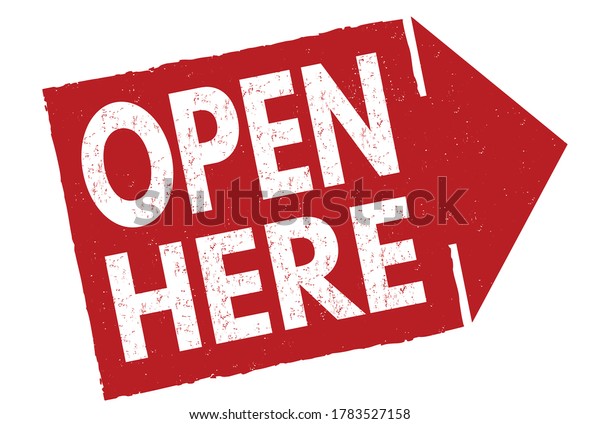 Open Here Sign Stamp On White Stock Vector (Royalty Free) 1783527158 ...