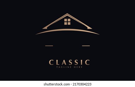 Open Home House Vector Logo Monograme Stock Vector (Royalty Free ...