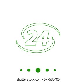 Open Hours Outline Vector Icon Contour Stock Vector (Royalty Free ...