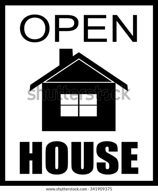 Open House Graphic Design Black White Stock Vector (Royalty Free ...