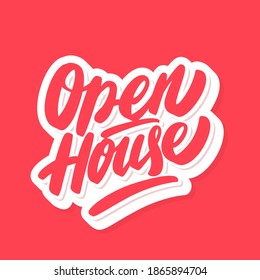 Open House Vector Lettering Sign Stock Vector (Royalty Free) 1865894704 ...