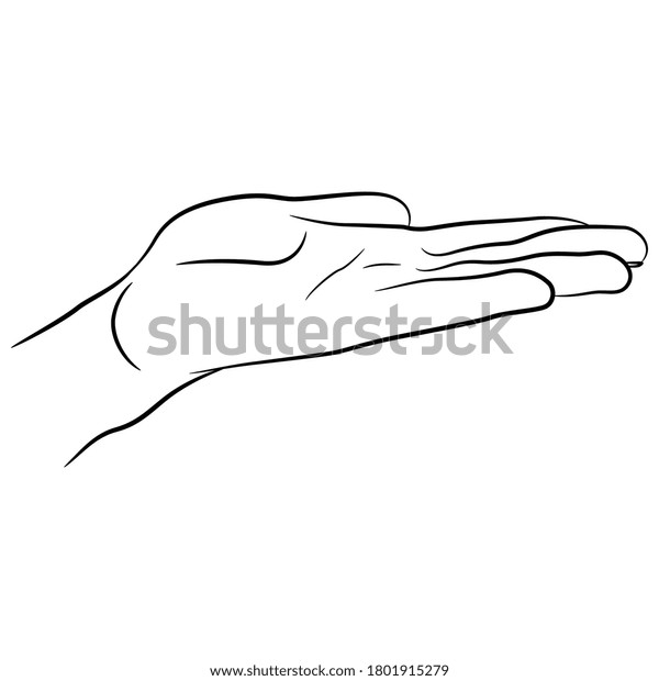 Open Human Hand Flat Holding Gesture Stock Vector (Royalty Free ...