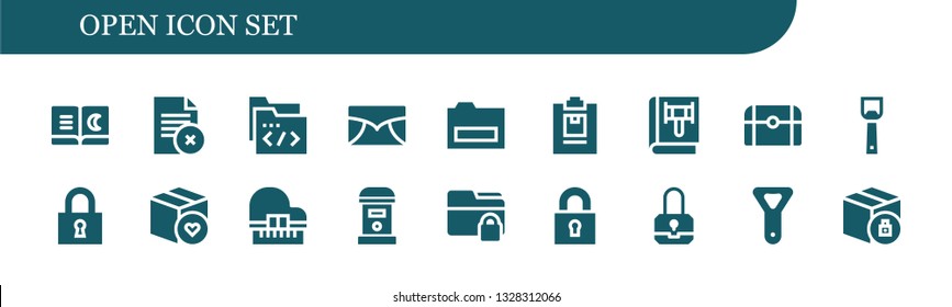 Open Icon Set 18 Filled Open Stock Vector (Royalty Free) 1328312066 ...