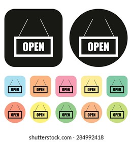 Open Icon Open Shop Vector Stock Vector (Royalty Free) 284992418 ...