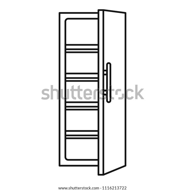 Open Kitchen Fridge Freezer Icon Outline Stock Vector (Royalty Free ...