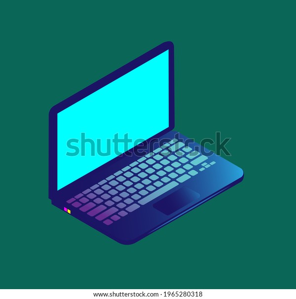 Open Laptop 3d Isometric View Stock Vector (Royalty Free) 1965280318 ...