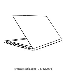One Line Drawing Laptop Gadget Vector Stock Vector (Royalty Free ...