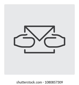 Open Letter Here Line Icon Vector Stock Vector (Royalty Free ...