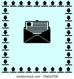 Open Letter Icon Vector Illustration Stock Vector (Royalty Free ...