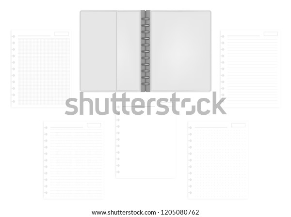 Open Letter Size Disc Bound Notebook Stock Vector (Royalty Free) 1205080762