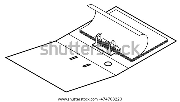 Open Lever Arch File Some Paper Stock Vector (Royalty Free) 474708223 ...