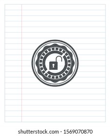 Open Lock Icon Draw Pencil Effect Stock Vector (Royalty Free ...