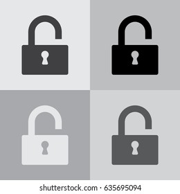 Set Simple Sign Lock Icon: เวกเตอร์สต็อก (ปลอดค่าลิขสิทธิ์) 1415738000 ...