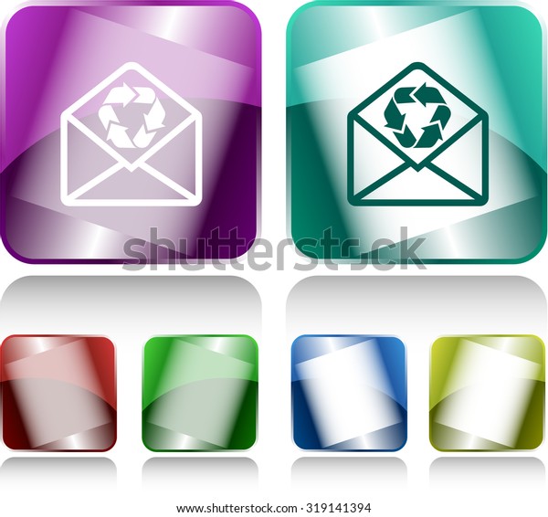 Open Mail Recycle Symbol Internet Buttons Stock Vector (Royalty Free ...
