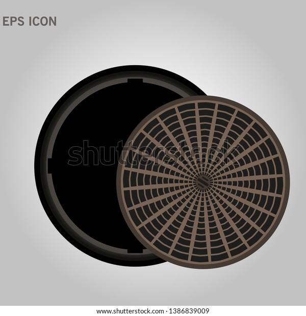 Open Manhole Steps Leading Down Street: vector de stock (libre de ...