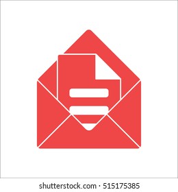 Open Message Letter Symbol Sign Flat Stock Vector (Royalty Free ...