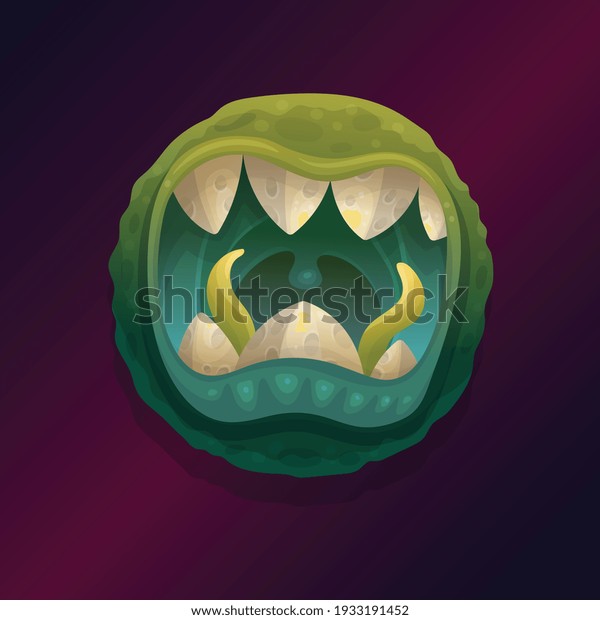 Open Mouth Scary Monster Sharp Teeth Stock Vector (Royalty Free ...