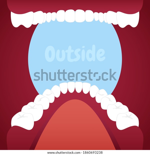 Open Mouth Show Teeth Gums Tongue Stock Vector (Royalty Free) 1860693238