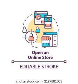 Open Online Store Concept Icon Customer Stock Vector (Royalty Free ...