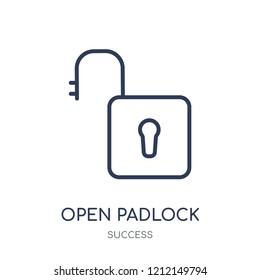 Open Padlock Icon Open Padlock Linear Stock Vector (Royalty Free ...