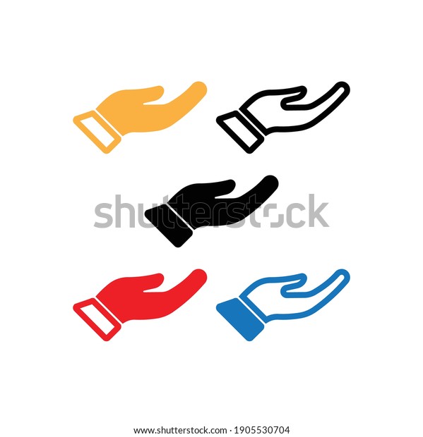 Open Palm Hand Icon Illustration Hand Stock Vector (Royalty Free ...