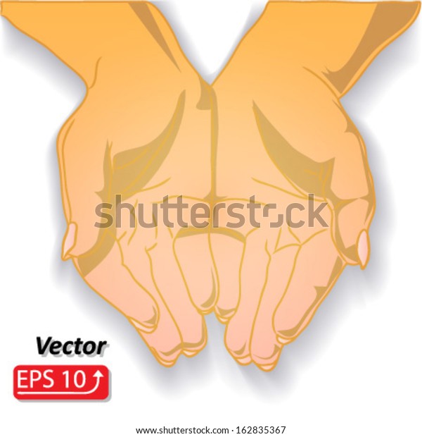Open Palm Hands Gesture Hand Isolated Stock Vector (Royalty Free ...