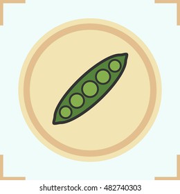 Open Peapod Color Icon Isolated Vector Stock Vector (Royalty Free ...