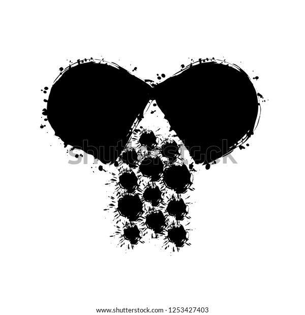 Open Pill Icon Black Ink Splashes Stock Vector (Royalty Free ...