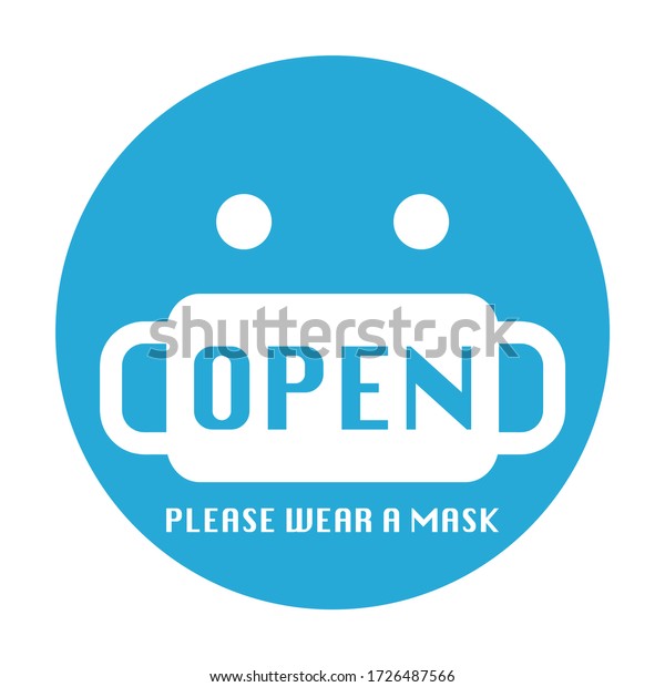 Open Please Wear Mask Illustration Icon Stock Vector (Royalty Free ...
