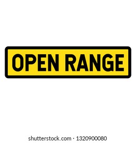 Open Range Sign On White Background: ilustración de stock 1343329760 ...