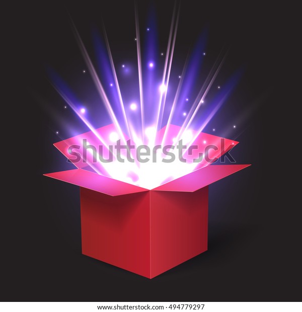Open Red Gift Box Abstract Light Stock Vector (Royalty Free) 494779297 ...