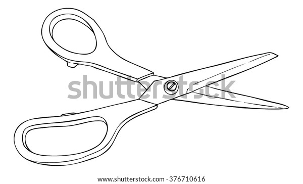 Open Scissor Illustration Stock Vector (Royalty Free) 376710616