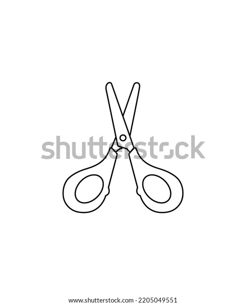 Open Scissor Outline Vector Illustration Isolated Stock Vector (Royalty ...