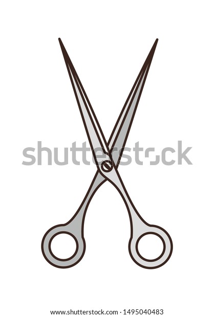 Open Scissor White Background Icon Stock Vector (Royalty Free ...