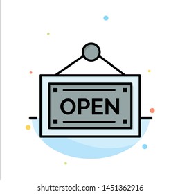 Open Shop Board Abstract Flat Color Stock Vector (Royalty Free ...