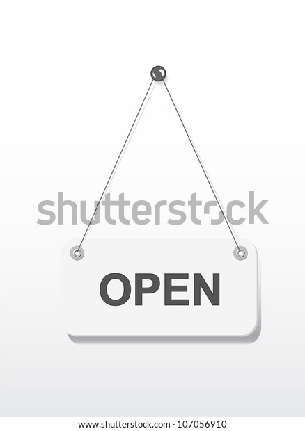 Open Sign Board Hanging On White Stock Vector (Royalty Free) 107056910 ...