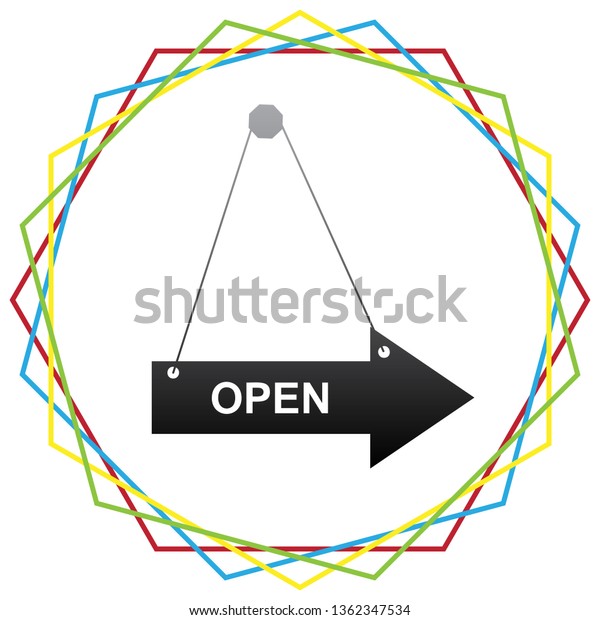 Open Sign Illustration Vector Black Icon Stock Vector (Royalty Free ...