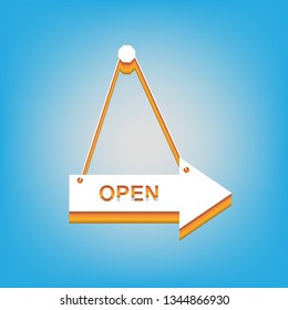 Open Sign Illustration Vector White Icon Stock Vector (Royalty Free ...
