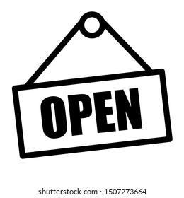 Open Sign Vector Icon Vector Outline Stock Vector (Royalty Free ...