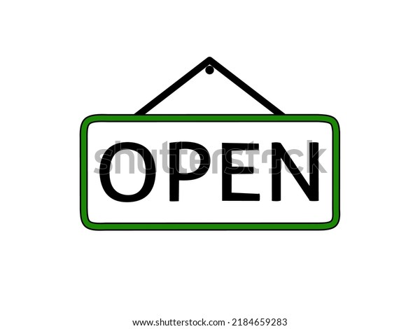 Open Signboard Simple Design Stock Vector (Royalty Free) 2184659283 ...