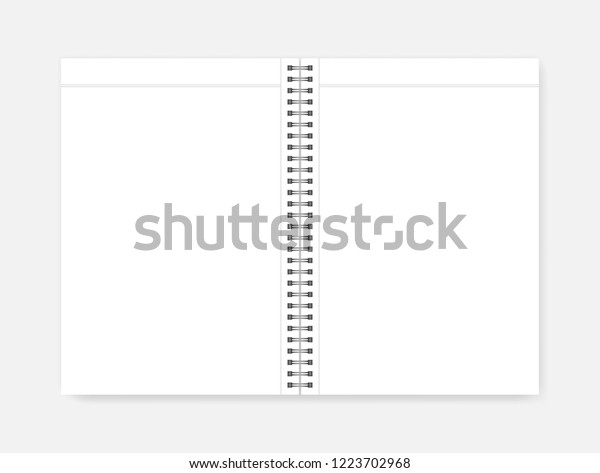 Open Spiral Blank Notebook Margins Realistic Stock Vector (Royalty Free ...