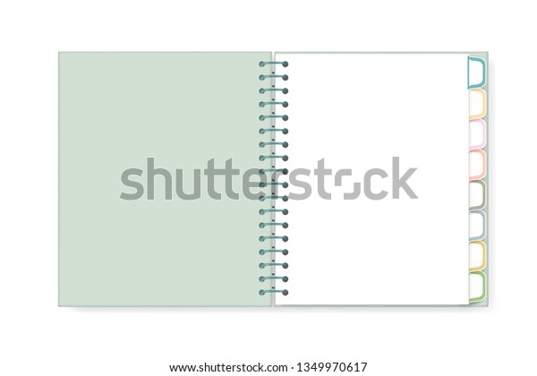 Open Spiral Notebook Tab Dividers Isolated Stock Vector (Royalty Free ...