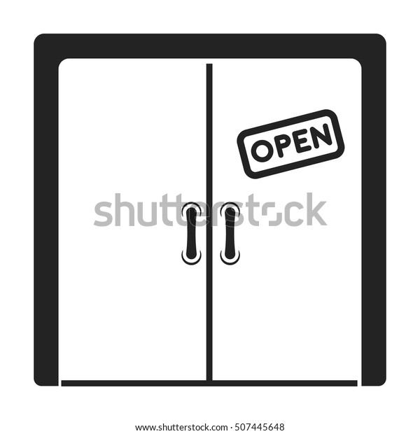 Open Store Icon Black Style Isolated Stock Vector (Royalty Free ...